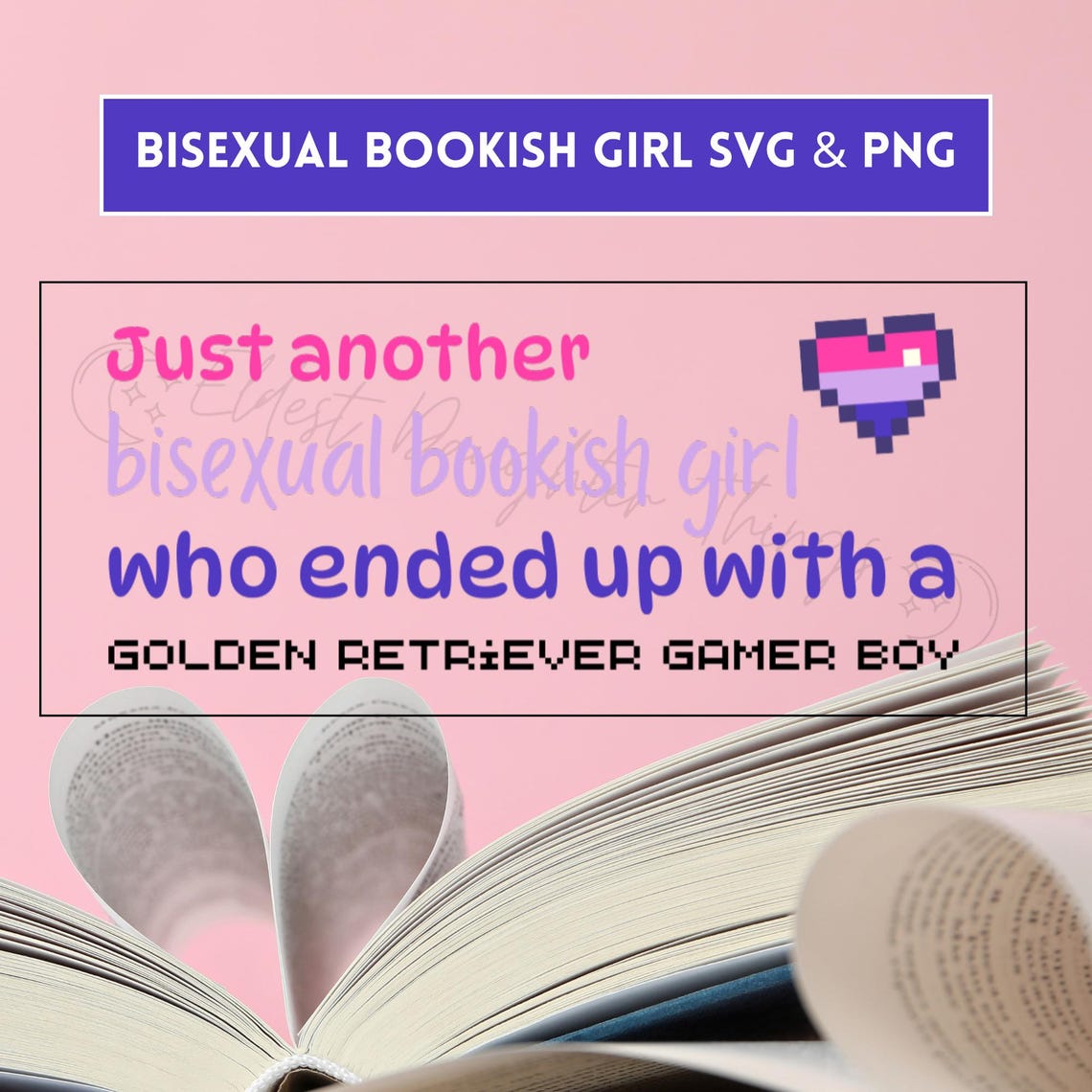Bookish Bi Girl PNG + SVG - Funny Bisexual Clipart, Tiktok Meme Design ...