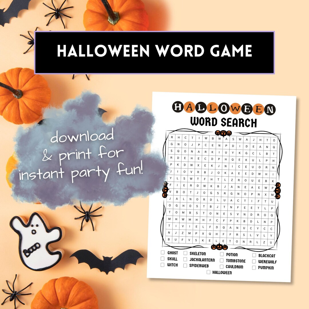 Halloween Word Search Printable - Instant Party Activity for Kids ...