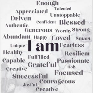 I Am Affirmation Wall Art – Motivational Canvas Print for Confidence ...