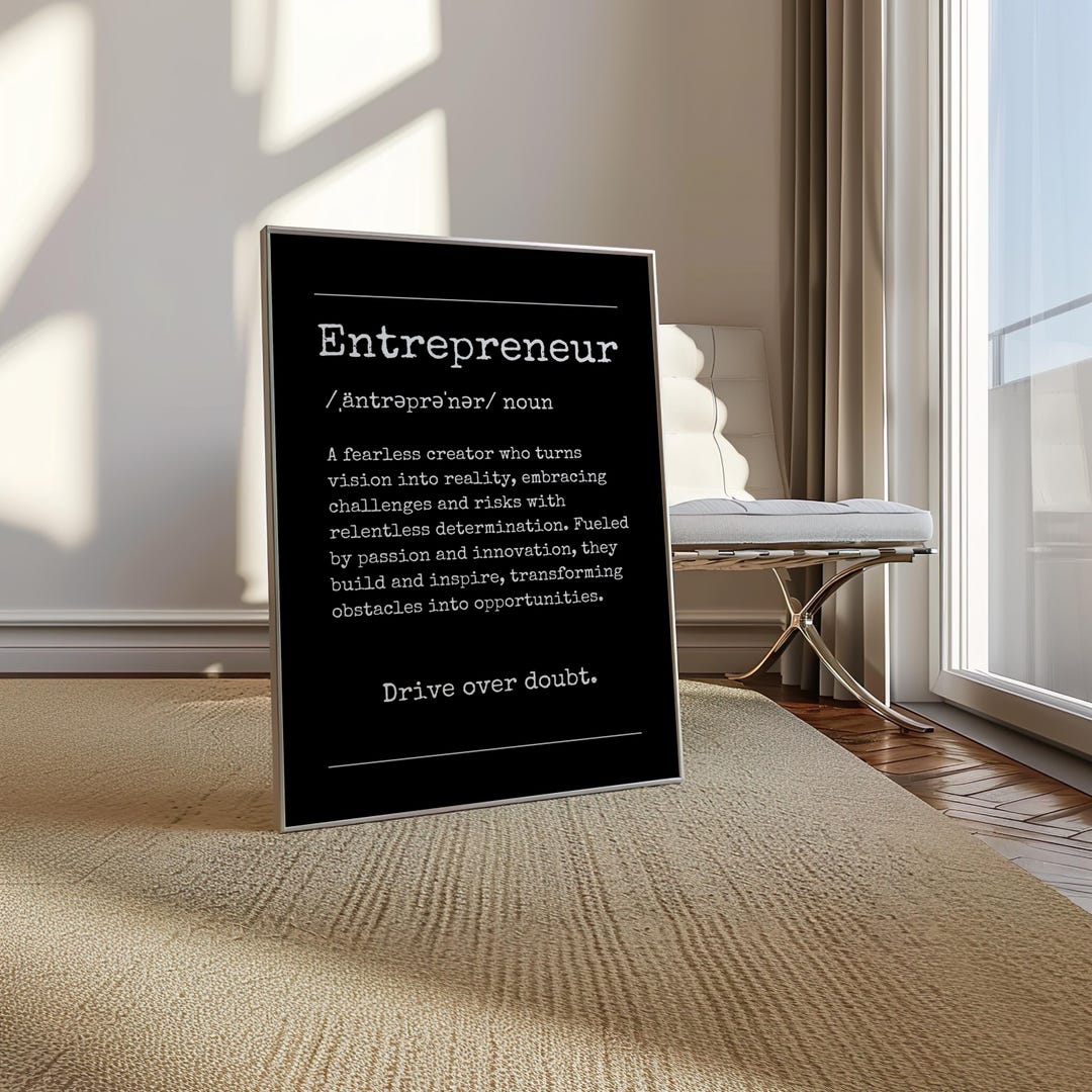 Entrepreneur Motivational Wall Art – Visionary Quote Canvas for Home ...