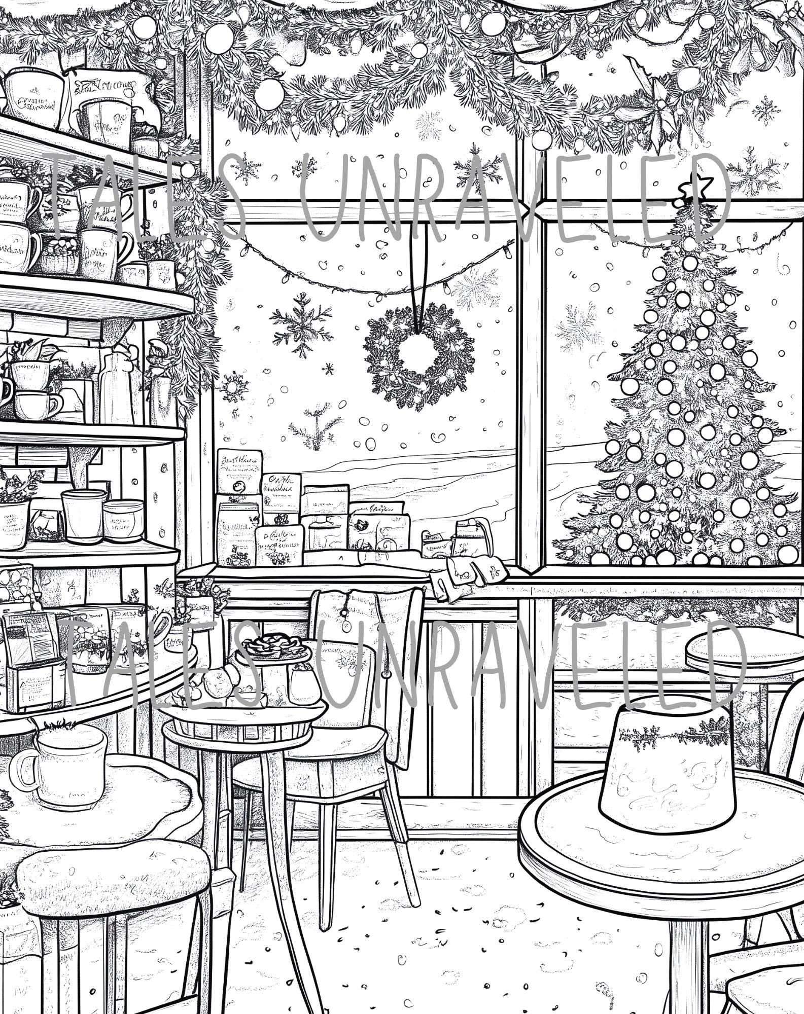 25 Holiday Coffee Shop Coloring Pages Includes FREE 12 Holiday Books ...