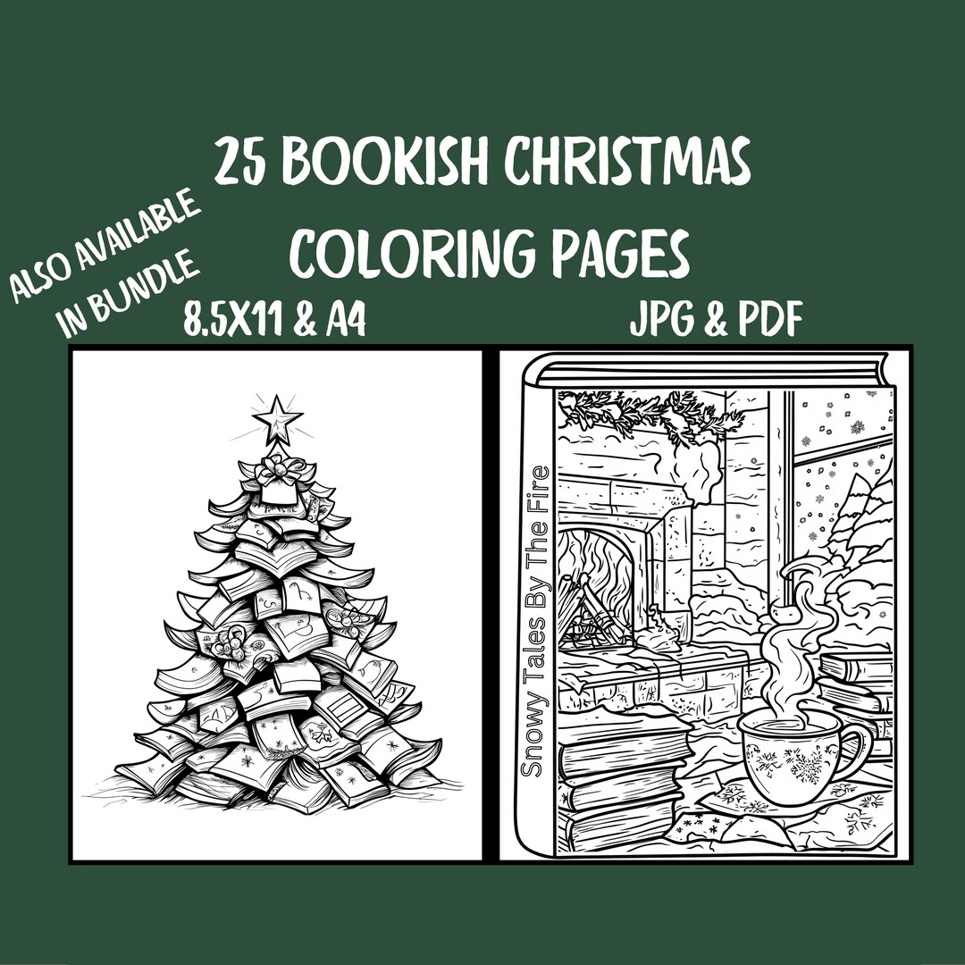 25 Bookish Christmas Coloring Pages, Holiday Bookmarks, Holiday Quotes ...