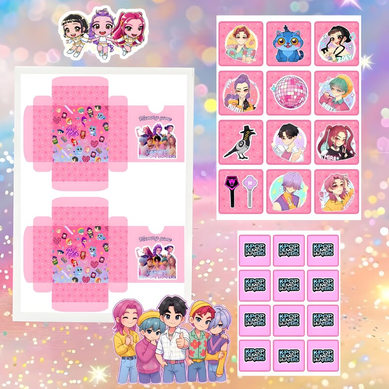 K-pop Demon Hunters Memory Game - Printable - Digital File - Flashcards ...