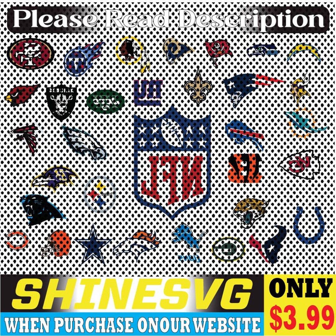 Bundle 33 Files N FL Teams SVG Football Svg Nf-l Svg - Etsy