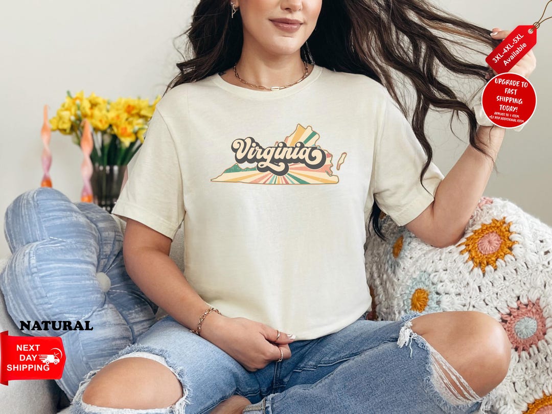 Vintage Virginia Map T-shirt – State Pride Souvenir - Etsy