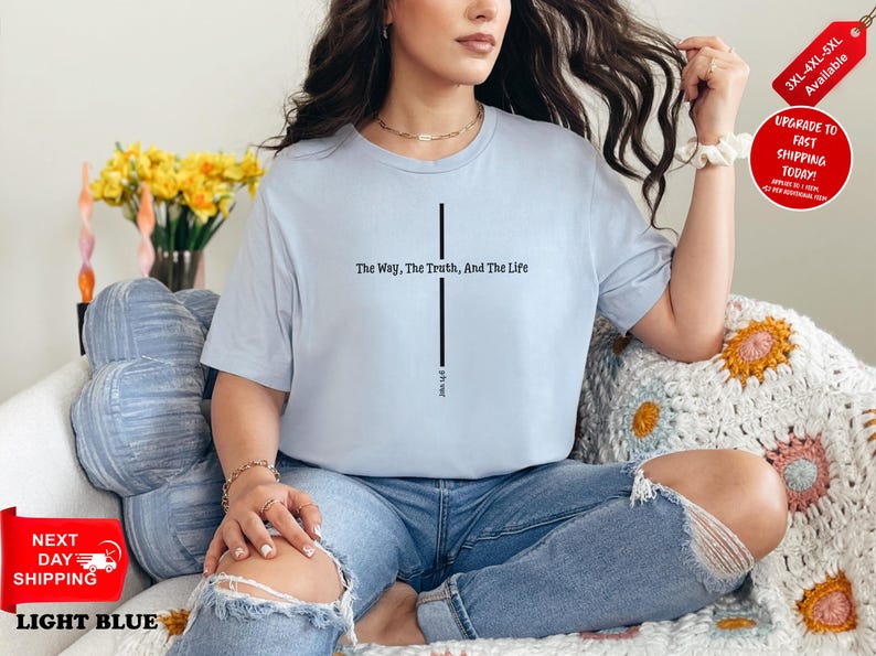 Christian Christmas Sweatshirt, John 14:6 Faith Shirt, the Way the ...