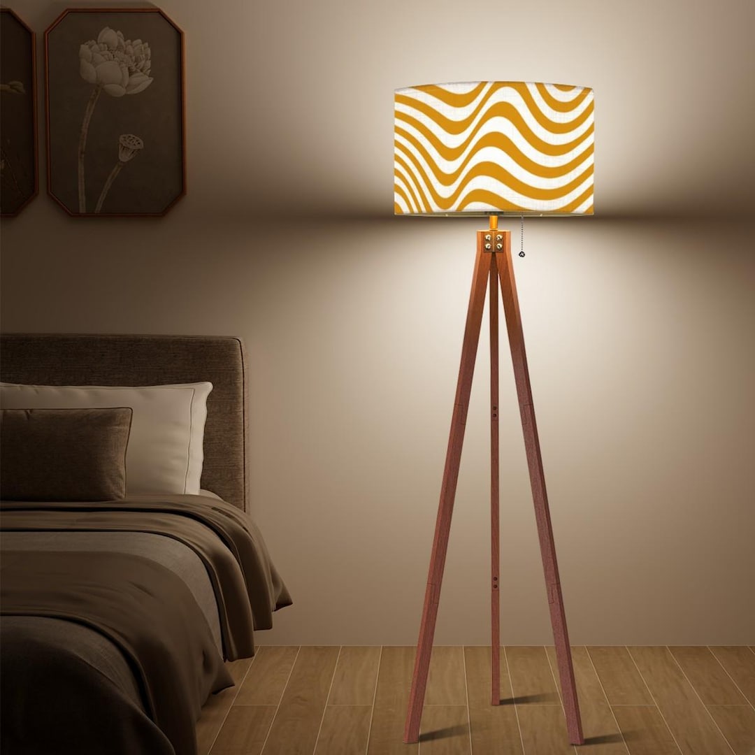 Modern Floor Lamp - Wood Floor Lamp - Unique Floor Lamp - Psychedelic ...