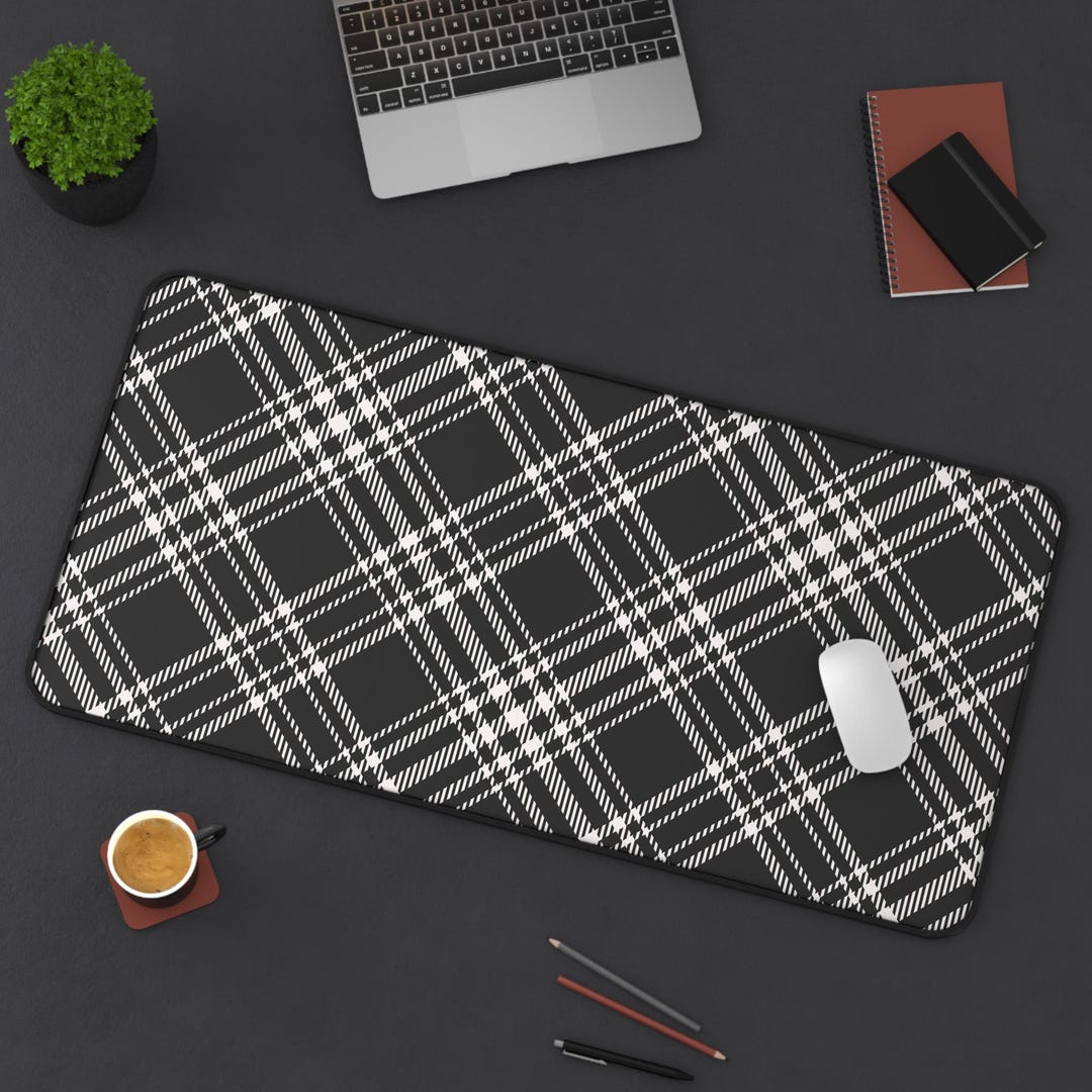 Plaid Mouse Pad - Minimalist Desk Mat - Teacher Mouse Pad - Gaming ...