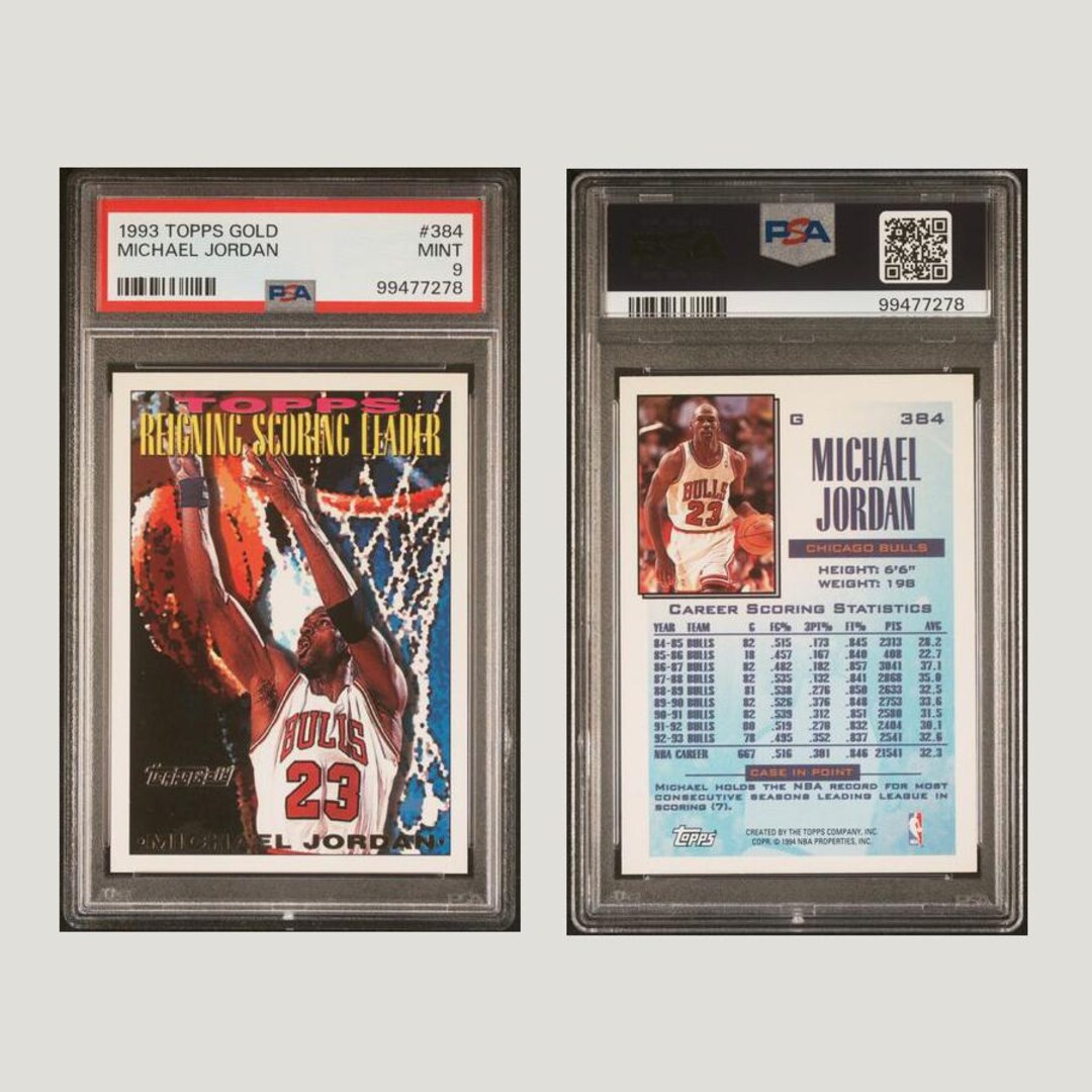 Michael Jordan 1993 Topps GOLD PSA 9 Graded Mint - Iconic NBA Legend ...