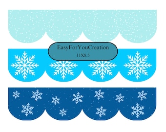 Printable Winter Bulletin Board Borders, Snowflake Borders, Snow ...