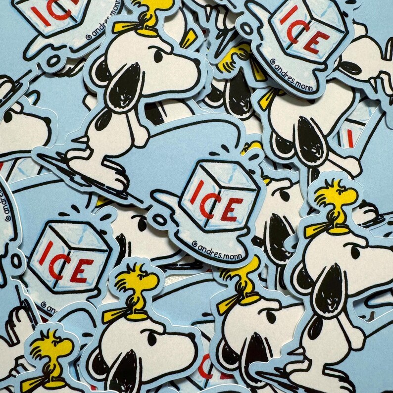Anti ICE Snoopi Sticker - Etsy UK