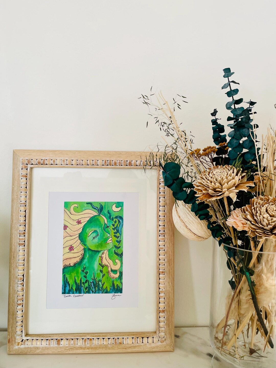 Earth Goddess Fine Art Print, Goddess Art Print, Green Goddess, Moon ...