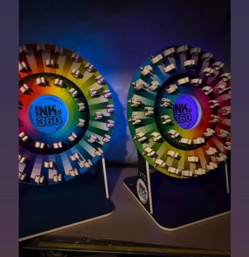 Inkd360 Tattoo Ink Wheel Motorized Rotary Display Tattoo Ink and Paint ...