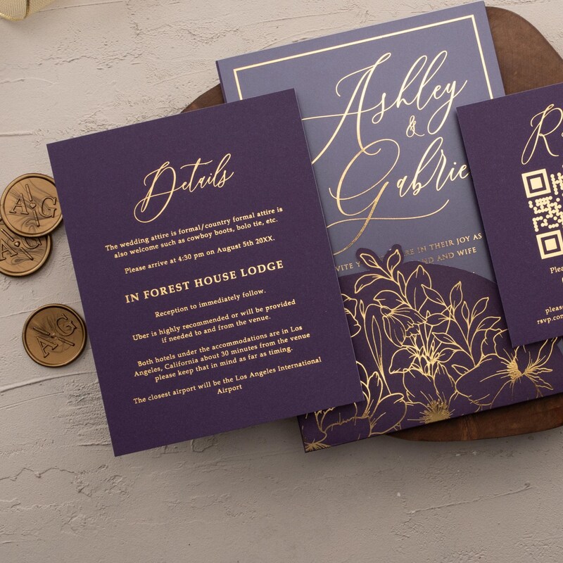 Purple Gold Wedding - Etsy
