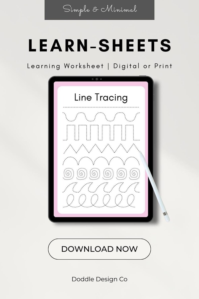 Printable Line Tracing Worksheet for Preschoolers Digital Download ...