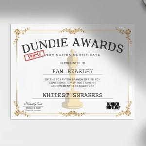 The Office Dundies Award Certificate (digital Template) - Etsy