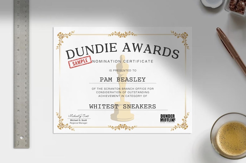 The Office Dundies Award Certificate (digital Template) - Etsy