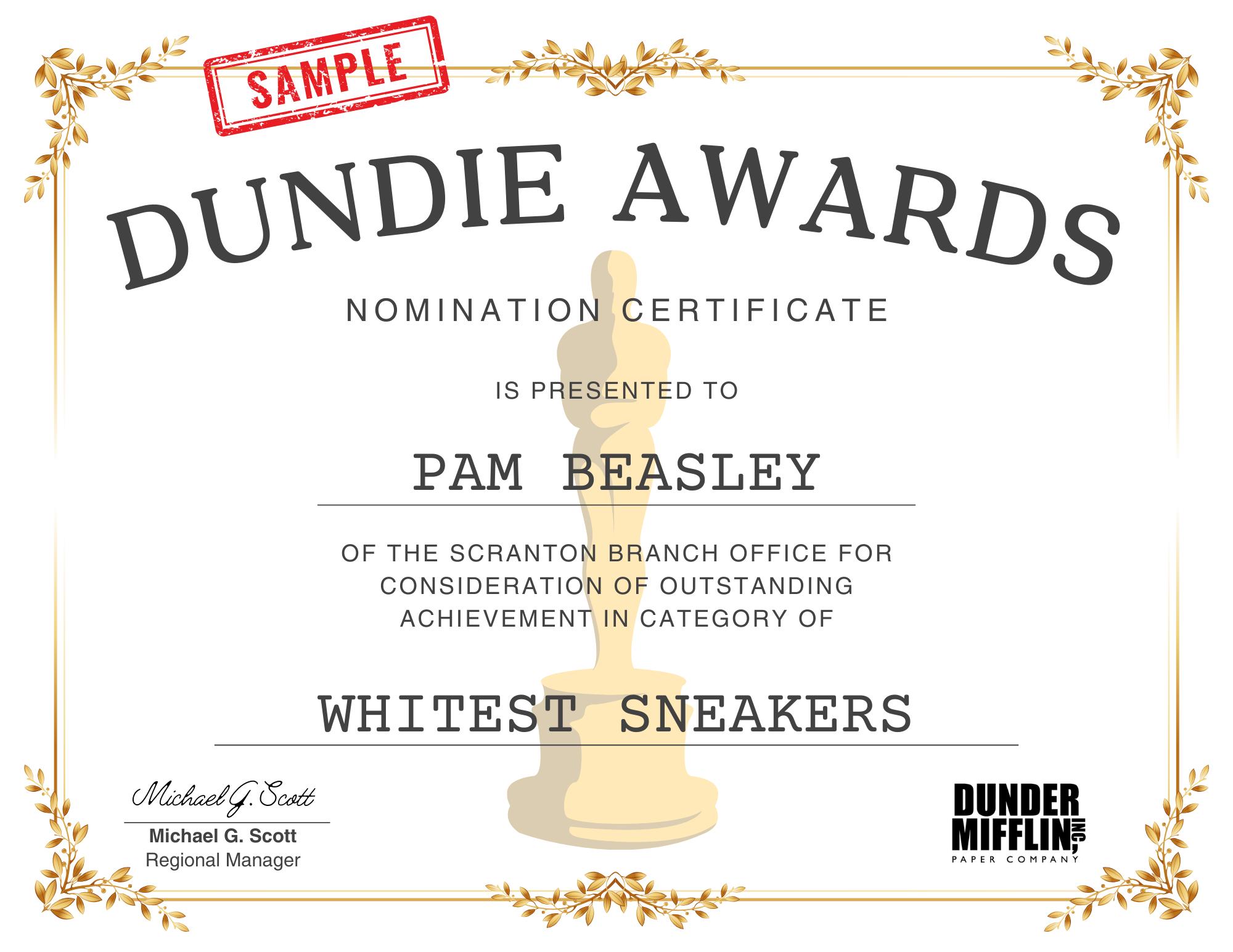 The Office Dundies Award Certificate (digital Template) - Etsy
