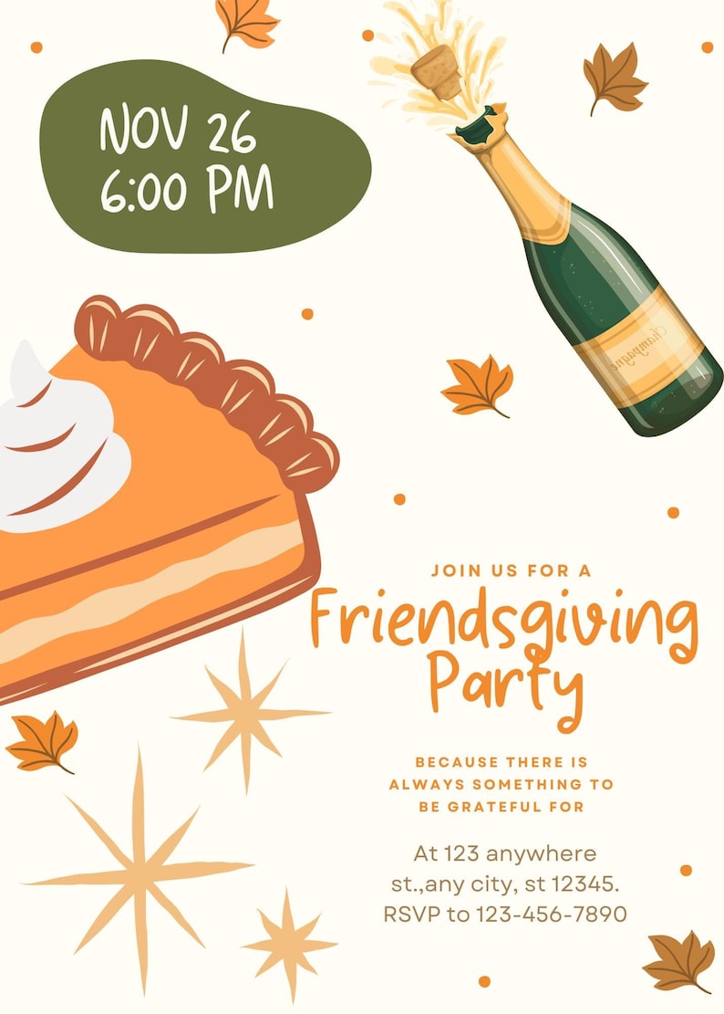 Friendsgiving Party Invitation - Festive Friendsgiving Invite ...