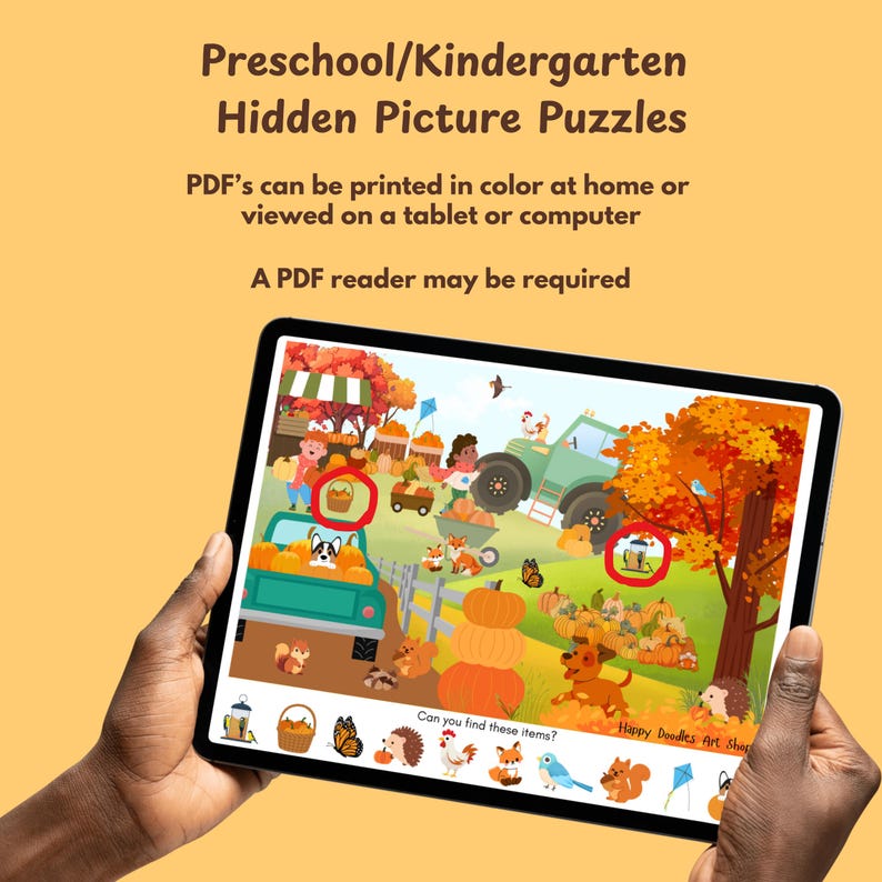 Preschool, Kindergarten Hidden Picture Puzzles - 5 Scenes - Fall Days ...