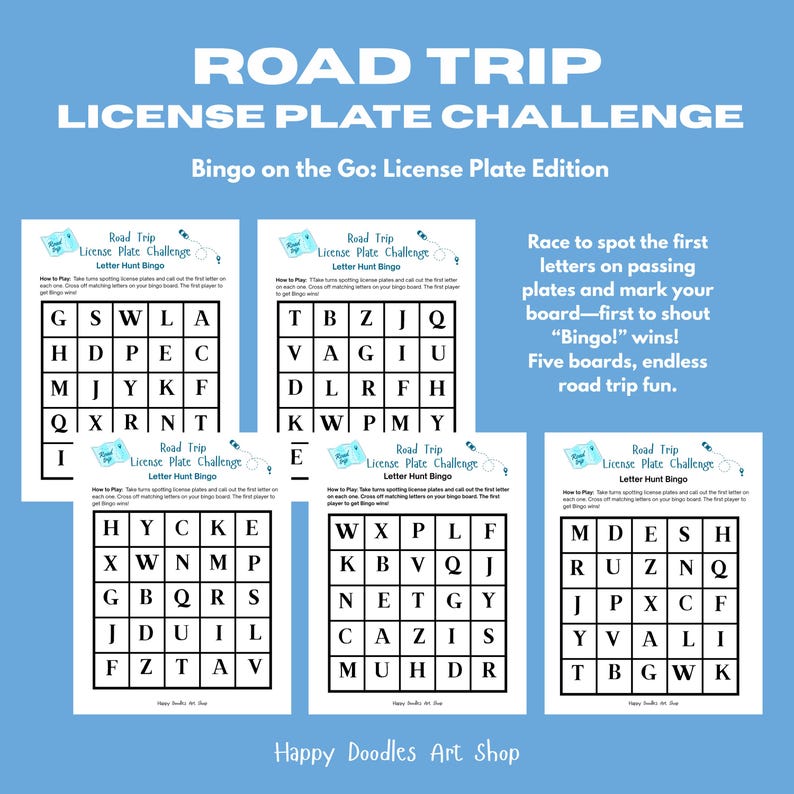 Road Trip Games for Kids: License Plate Activities (printable PDF ...