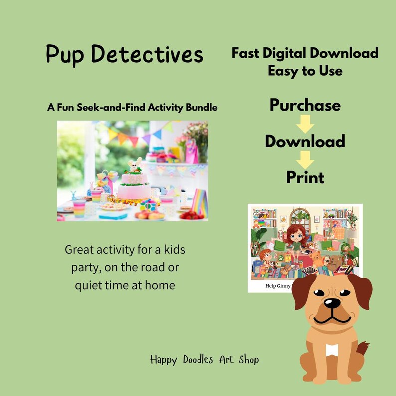 Dog-themed Hidden Picture - 5 Pack: Search and Find Printable Puzzles ...
