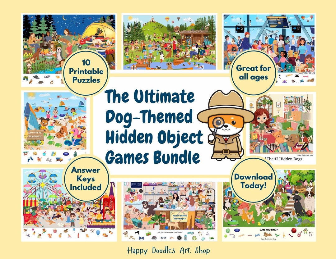 Ultimate Dog-themed I Spy Hidden Object Game Bundle, Canine Seek & Find ...