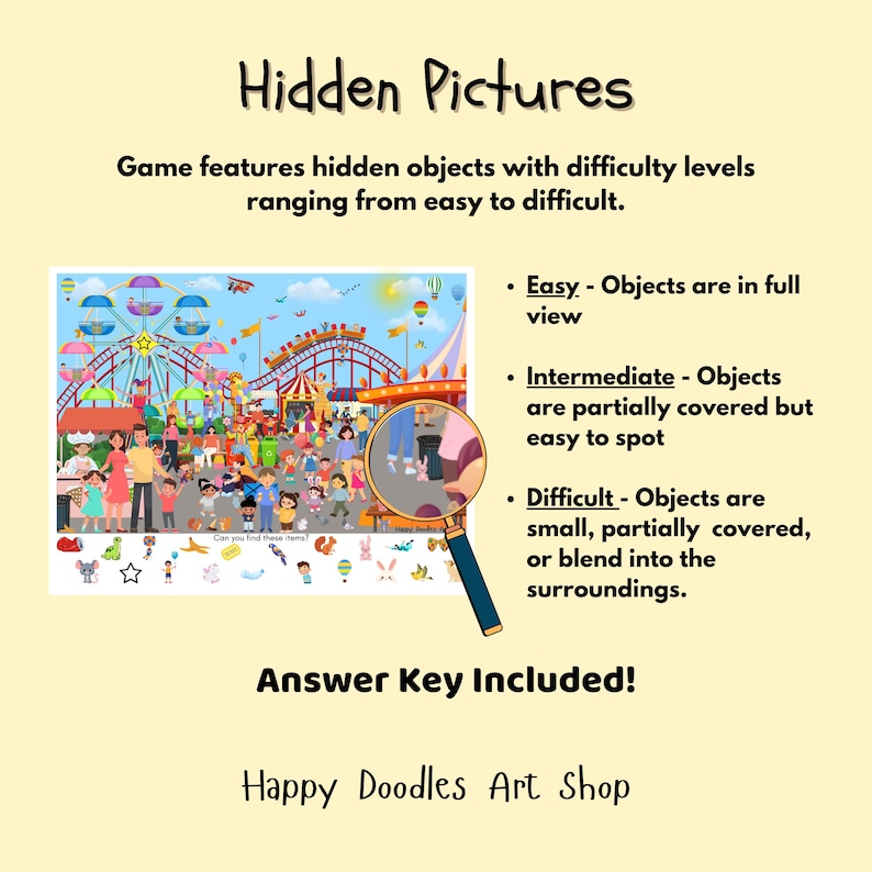 Kids Hidden Picture Game Bundle 10 Pack: Search & Find Puzzles (digital ...