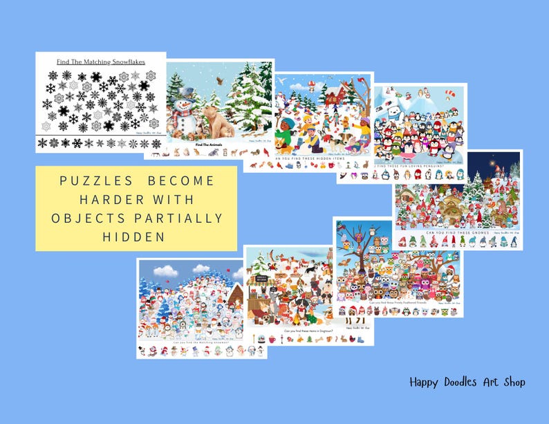 Winter I Spy Bundle, Kids Printable Puzzle Games, Winter Search & Find ...