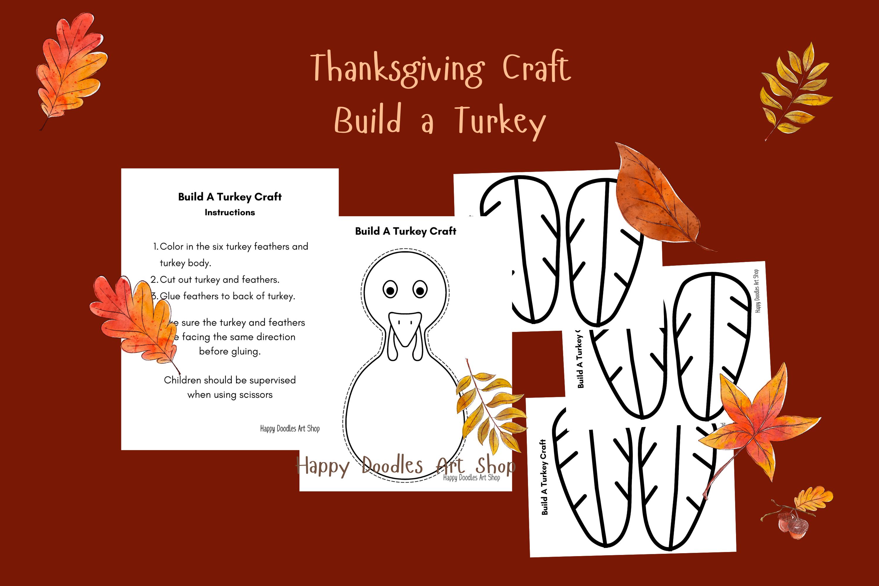 Build-a-turkey Craft Activity for Kids, Thanksgiving Craft ...
