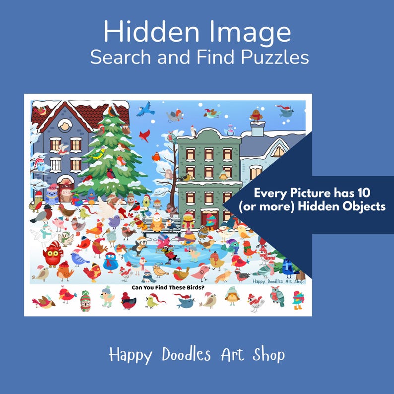 Winter Hidden Picture Puzzle Bundle: 10 Kids Seek and Find Games (PDF ...