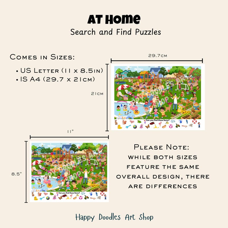 At Home Hidden Picture Printable Puzzles 5-pack | Colorful Search and ...