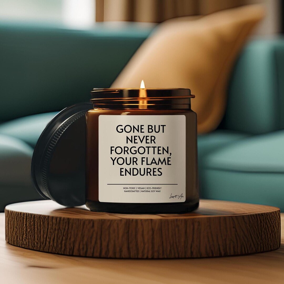 Memorial Candle Never Forgotten, Gift for Family, Present for Mourning ...