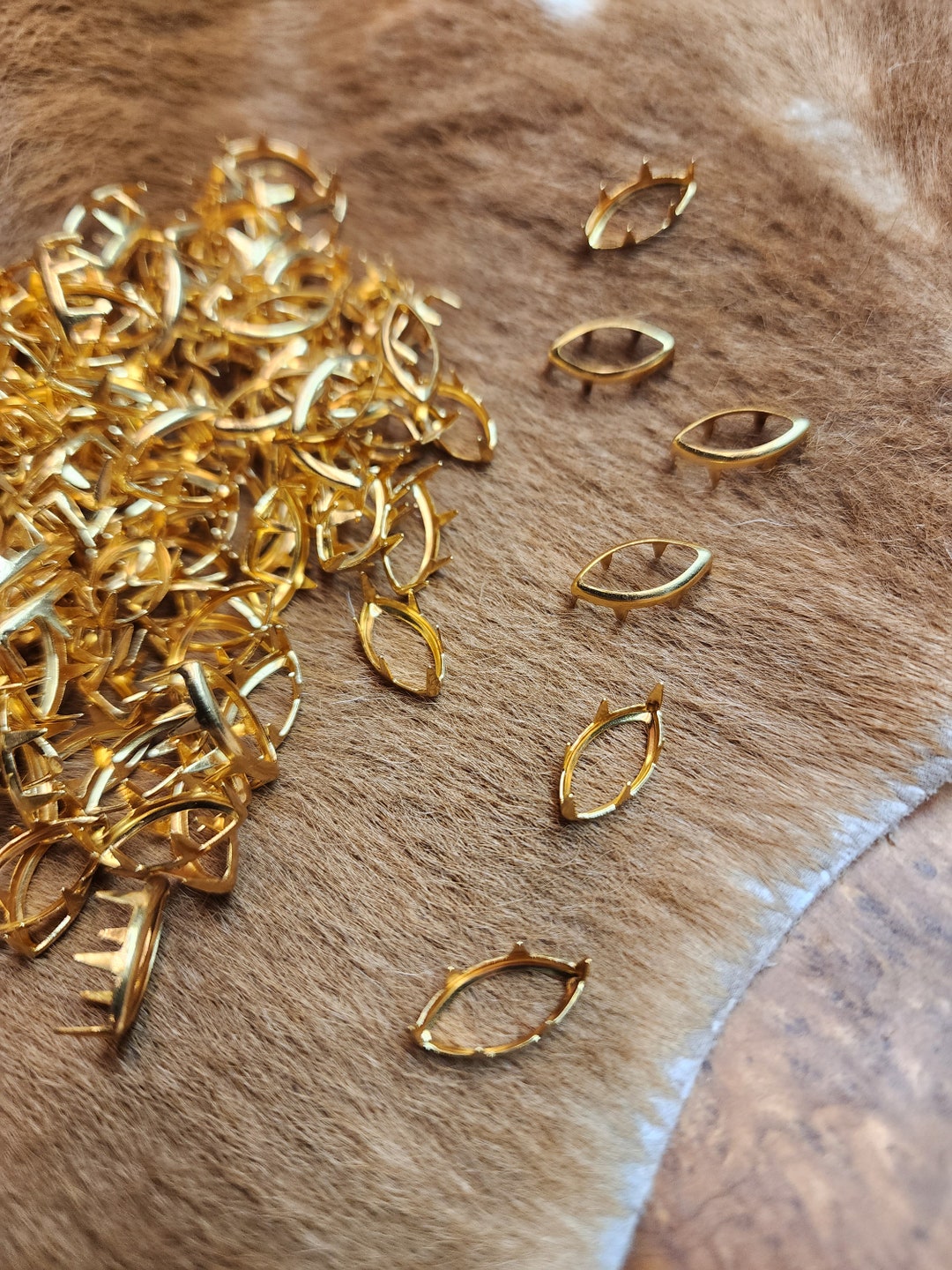 Brass Oval Ring, Set Spots, Rim Set for Gems, Rhinestones, Crystals 5/8 ...