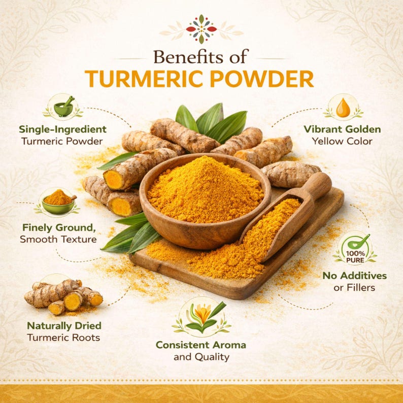 Turmeric Powder – Pure Ground Turmeric Root, Golden Turmeric Spice for ...