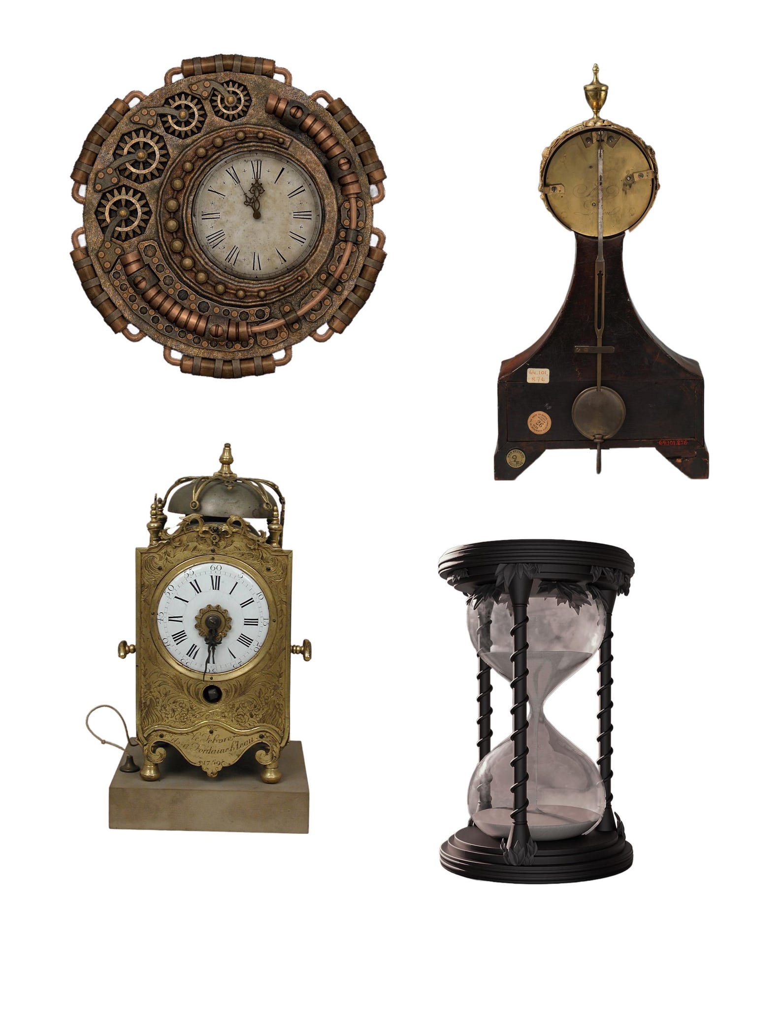 Digital Time Clock Hourglass Sundial Junk Journal Scrapbook Ephemera ...