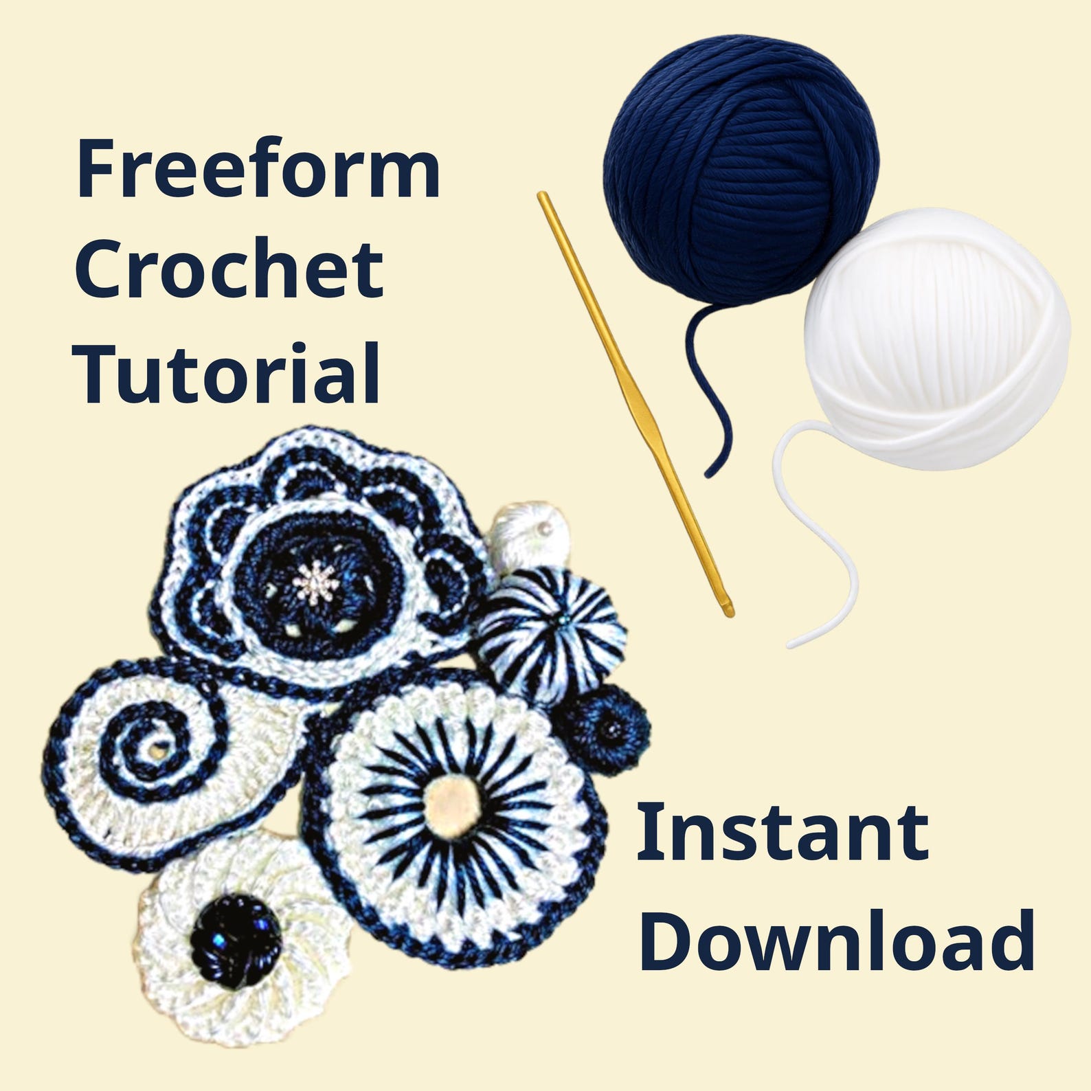 Freeform Crochet Tutorial/pattern - Multiple Motifs - Spirals and ...