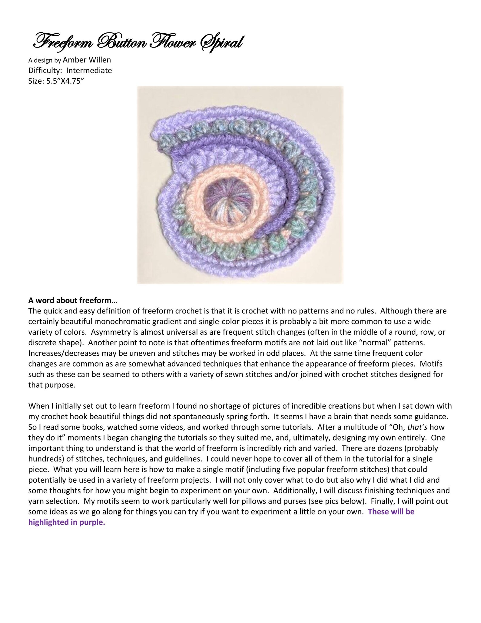 Freeform Colorful Button Flower Spiral Tutorial/pattern - Etsy