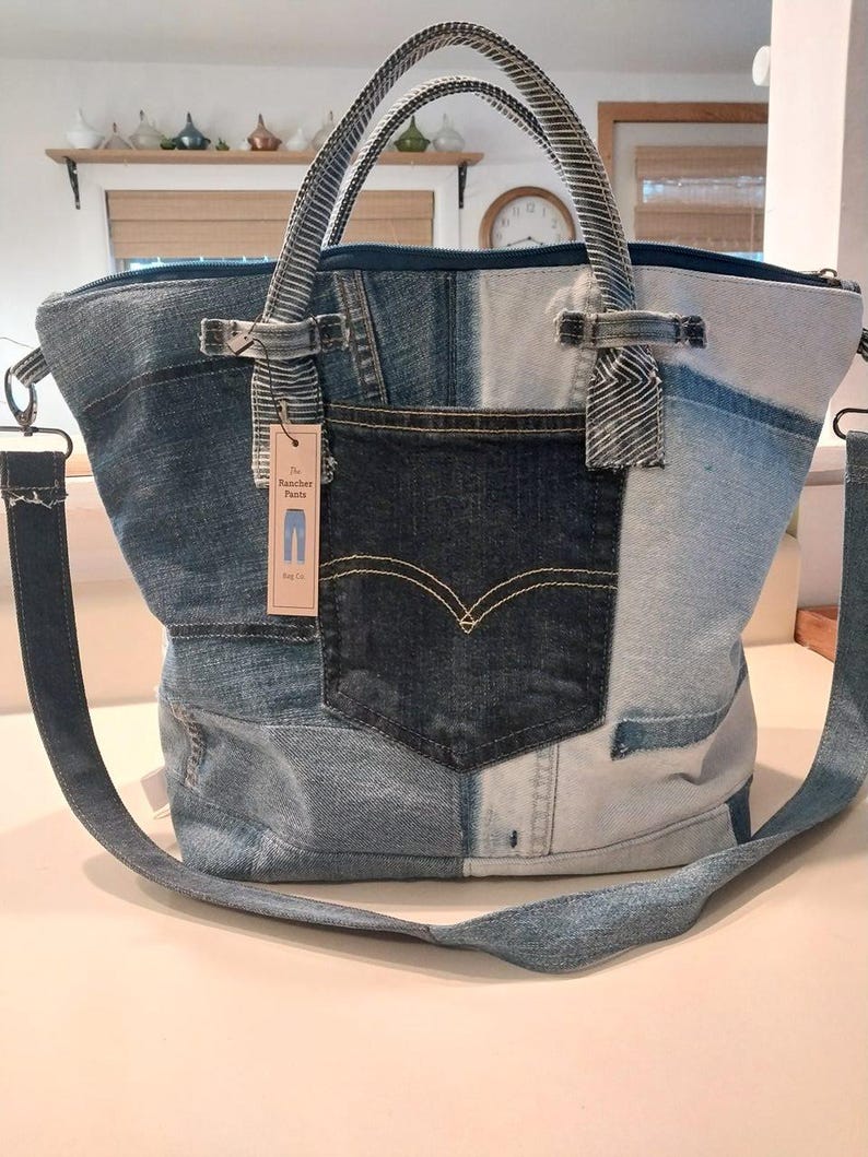 Large Denim Purse roxanne - Etsy