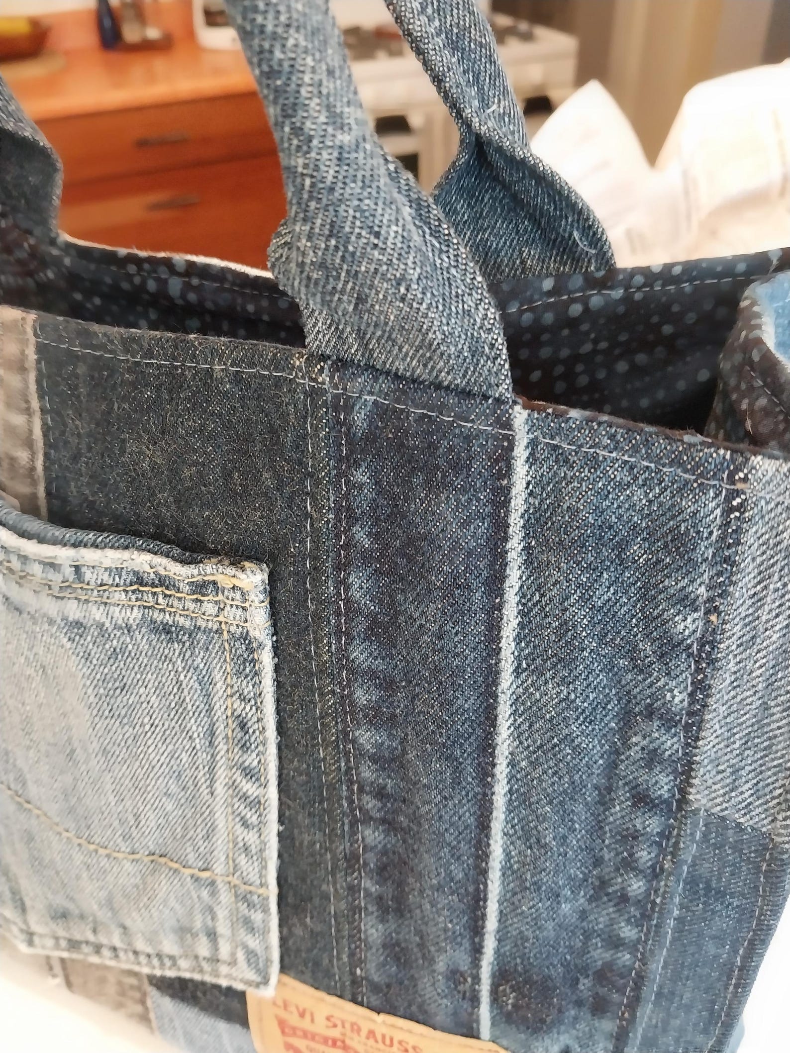 Denim Tote Bag ( Penelope) - Etsy