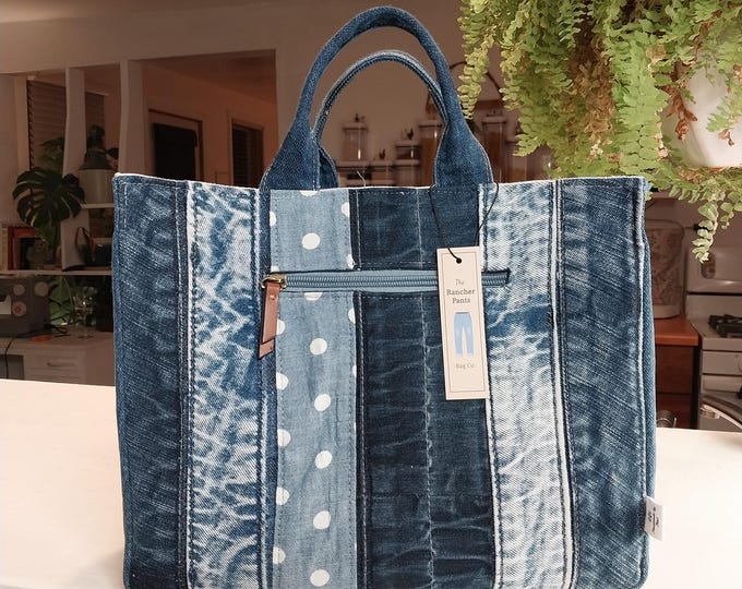 Denim Tote (barbara) - Etsy