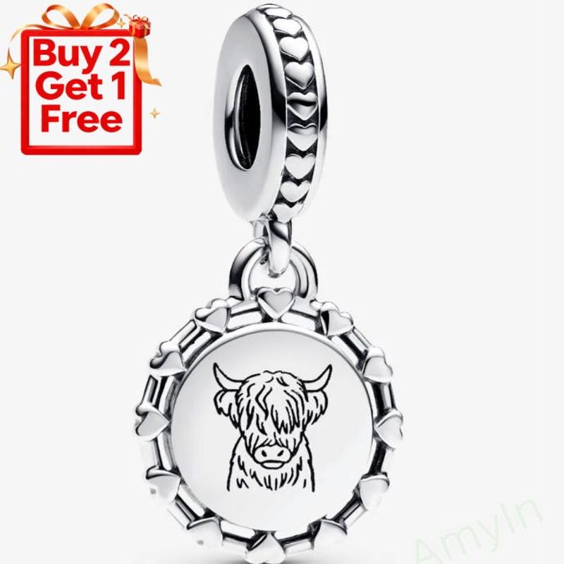 Highland Cow Pandora Charm - Etsy UK