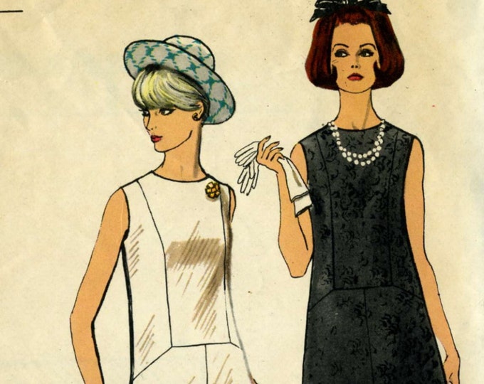 Vintage 60s Vogue 7284 CUT Misses Seam Detail A- Line Dress Sewing ...