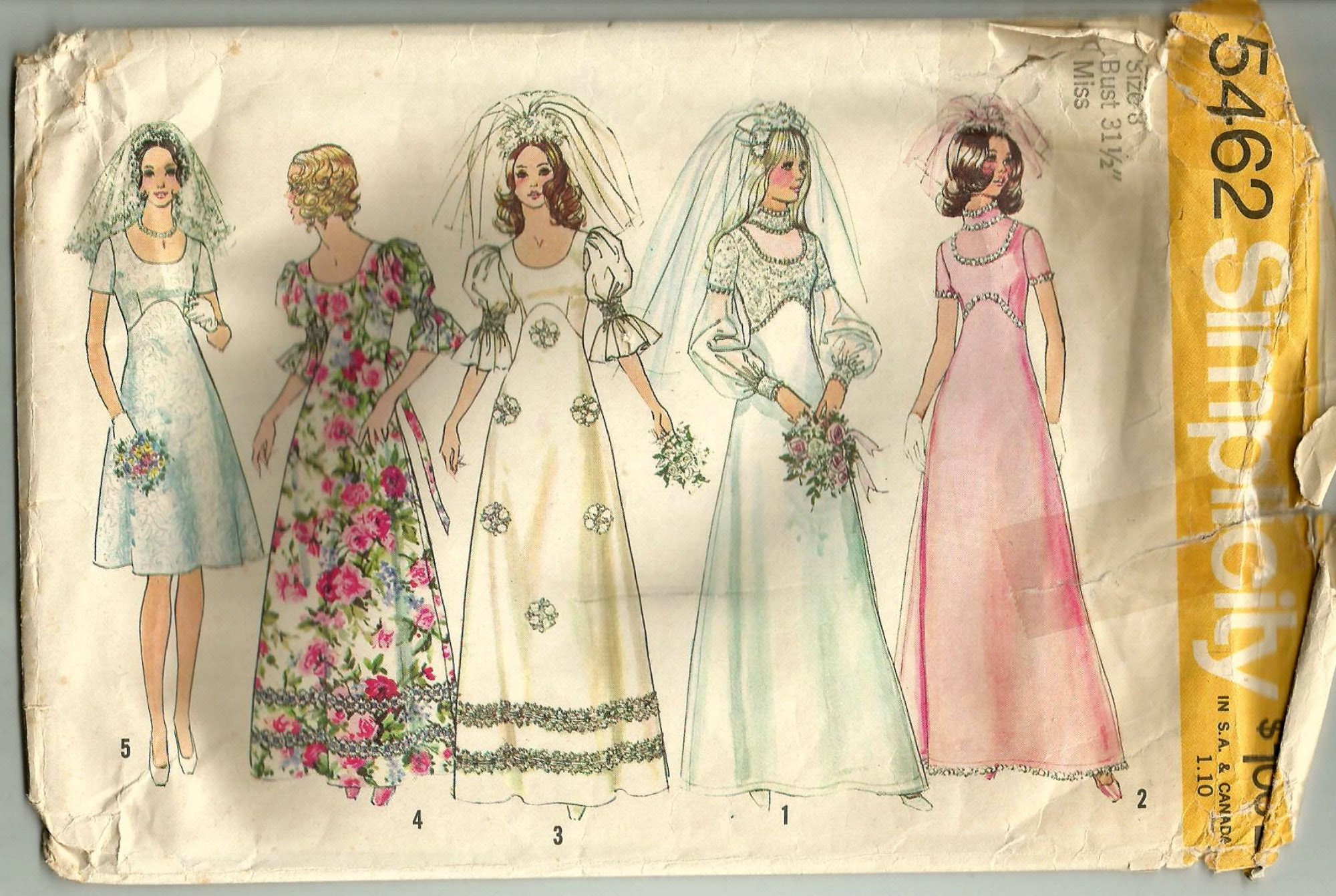 Vintage 70s Simplicity 5463 Misses Curved Empire Waist Wedding or ...