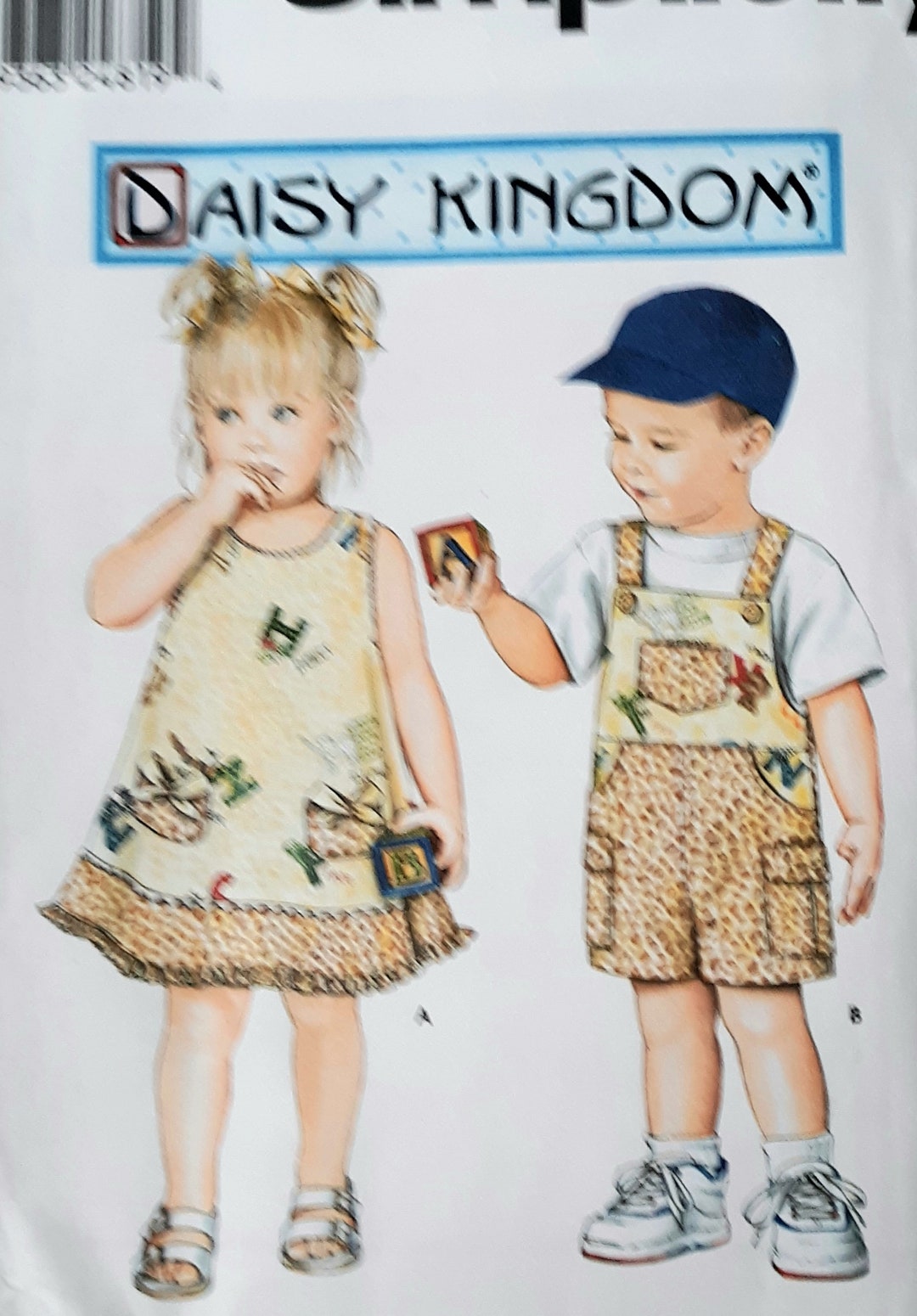 Simplicity 9960 UNCUT Daisy Kingdom Toddler Brother Sister Overalls and ...