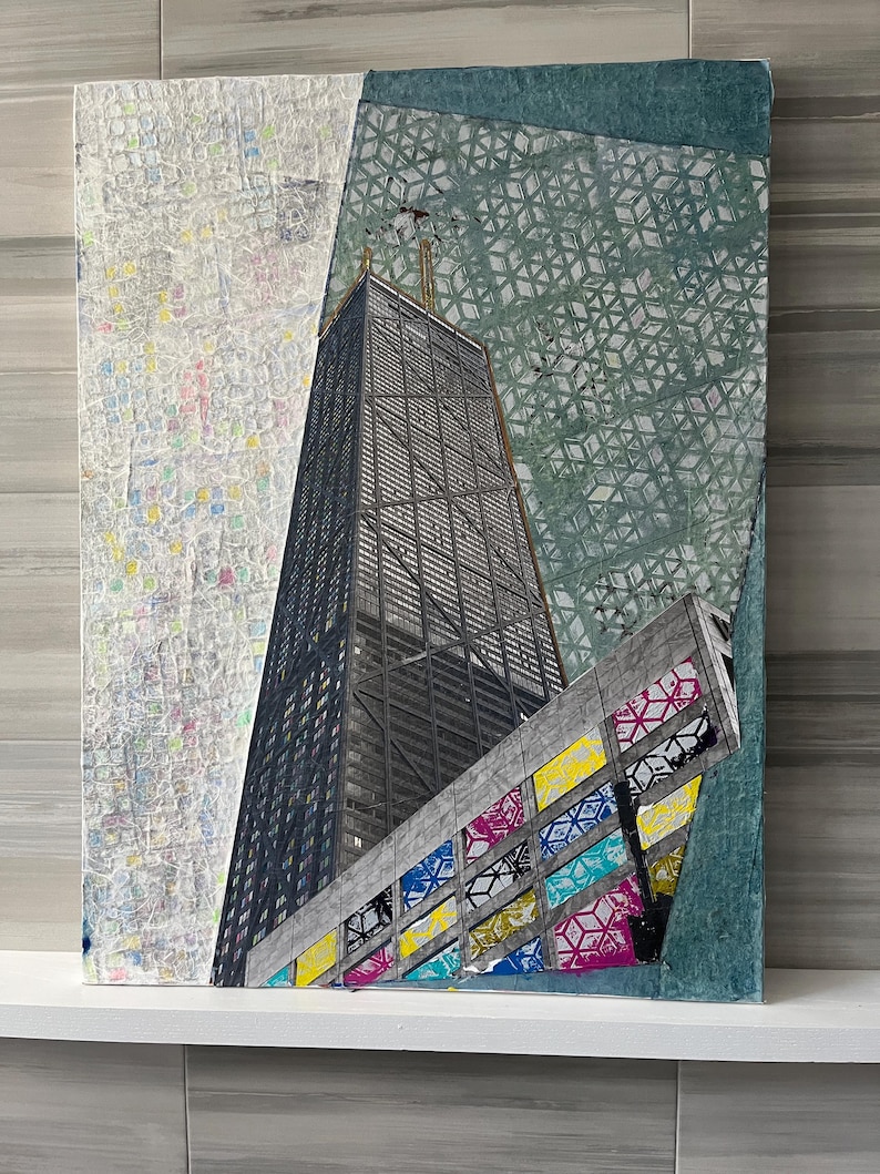 Chicago Artwork | Abstract Original Art | Collage | Wall Decor| One of ...