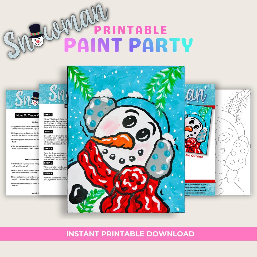 Baby It’s Cold Snowman Paint Party Printable: DIY Painting (digital ...