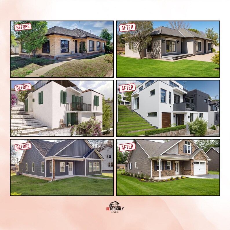 Custom Exterior Home Redesign From Your Photo | Virtual House Makeover ...