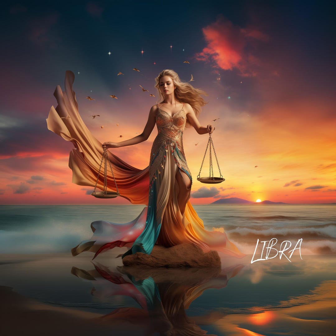 Libra Zodiac Art Print, Astrology Wall Decor (digital Download) - Etsy