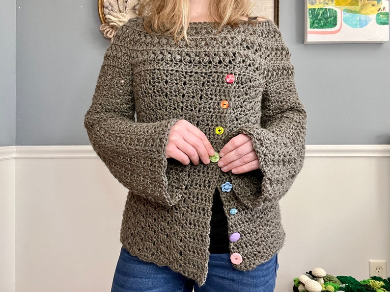 Crochet Sweater Pattern: Best Buttons Sweater - Etsy
